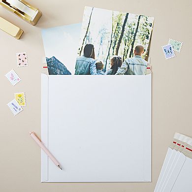 25 Pack 12.5x12.5 Rigid Mailers For Shipping Photos, Documents, Calendars
