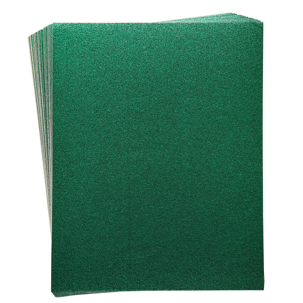 30 Sheets Glitter Green Cardstock Paper For Diy Crafts, 300gsm, 8.5 X 11 In
