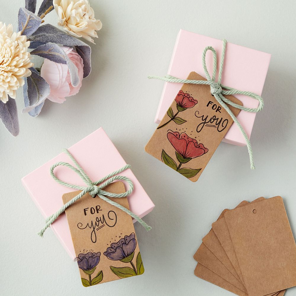 200 Pack Large Kraft Paper Gift Tags, Merchandise Tags, Brown, 3.5 x 2.3"