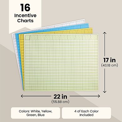 16 Pack Horizontal Incentive Rewards Charts For Kids, Classroom, 22 X ...
