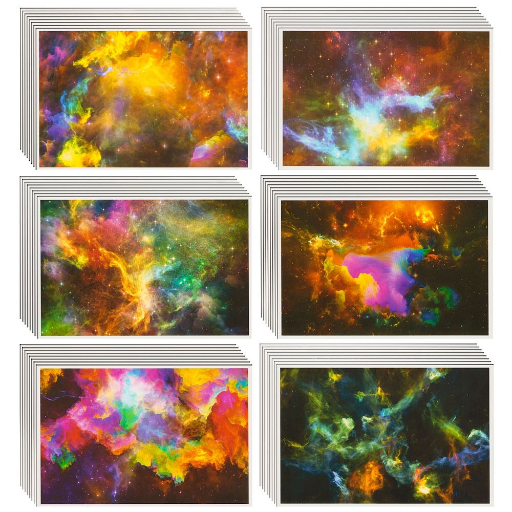 48-pack Cosmic Galaxy Blank Cards And Envelopes All Occasion 6 Designs ...