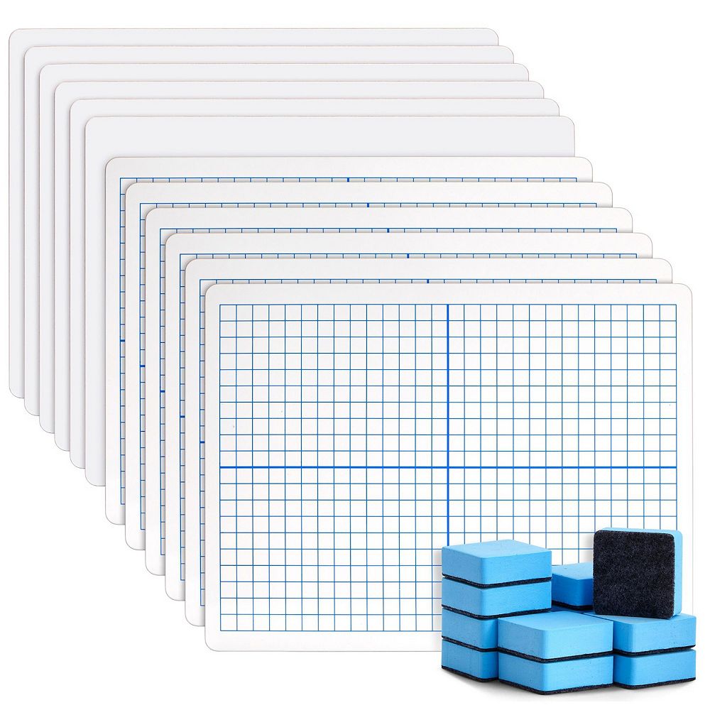 12 Pc XY Axis Graph Whiteboard 9 x 12, Double-Sided Lap Board with 12 ...