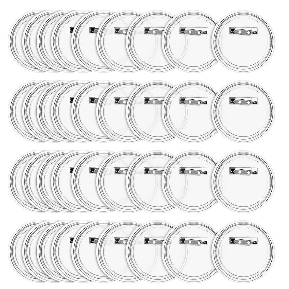 36 Pack Blank Button Pins For Diy Crafts, Clear Make Your Own Buttons ...