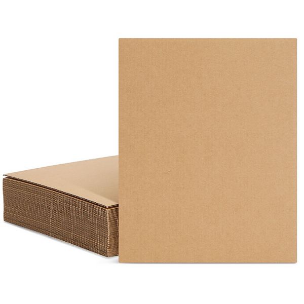 25 Pack Corrugated Cardboard Sheets, 8x10 Flat Inserts For Crafts, 2mm ...