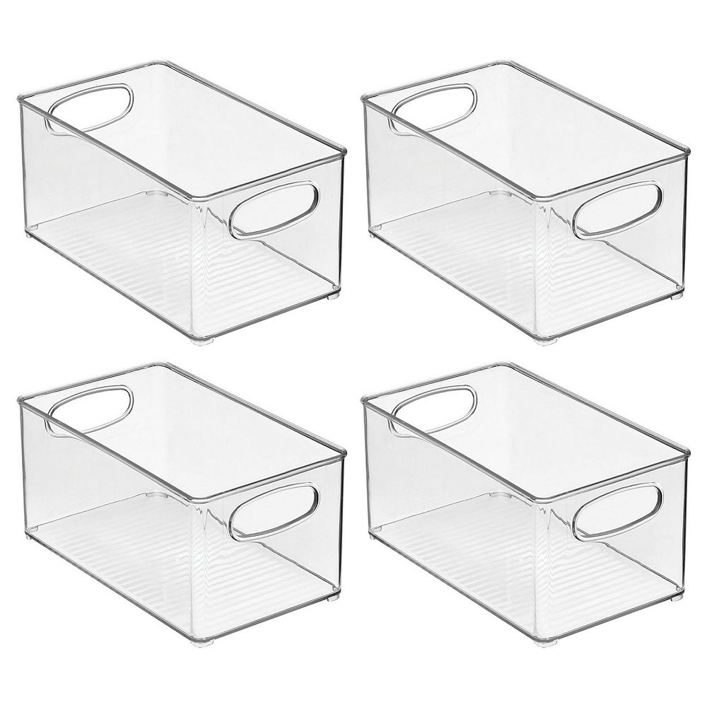 mDesign Plastic Kitchen Pantry Storage Organizer Bin with Handles, 4 ...