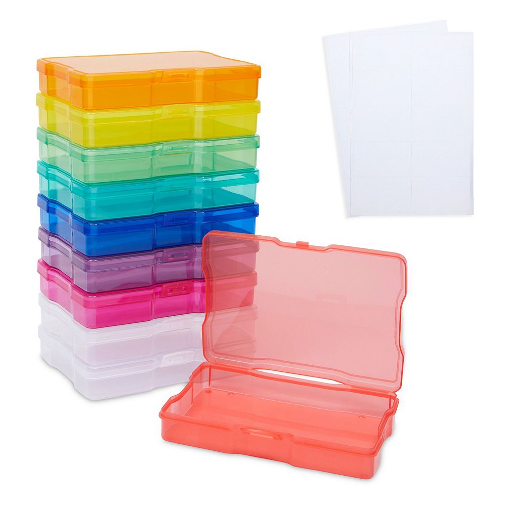 10x Rainbow Photo Storage Organizer Boxes For 4x6" Pictures With 20 ...