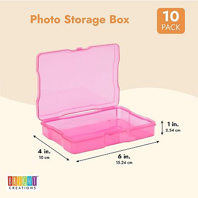 10x Rainbow Photo Storage Organizer Boxes For 4x6" Pictures With 20 ...