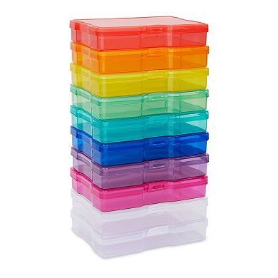10x Rainbow Photo Storage Organizer Boxes For 4x6" Pictures With 20 ...
