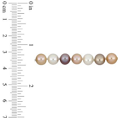 Stella Grace Sterling Silver Multicolored Freshwater Cultured Pearl Strand