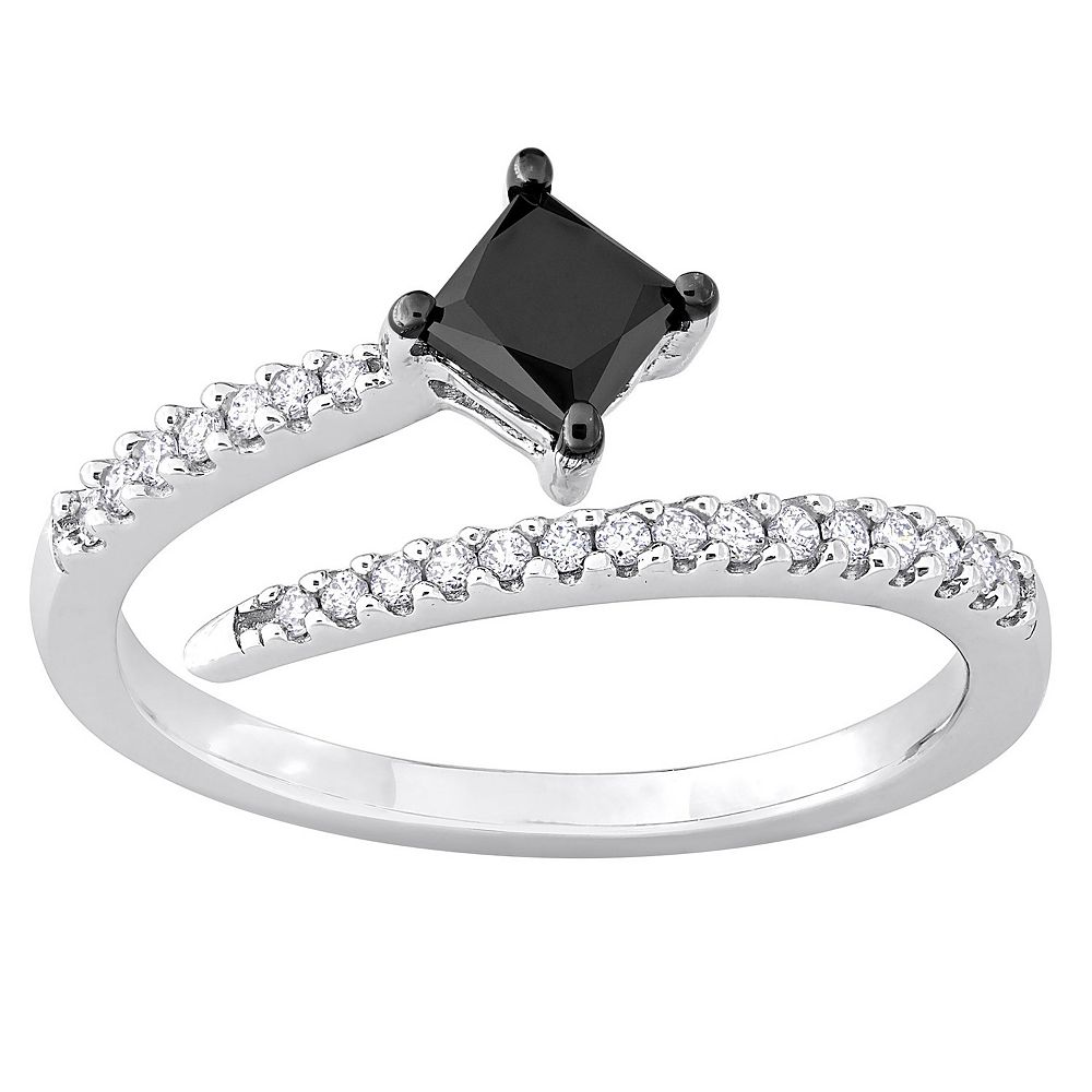 Stella Grace 14k White Gold 3/4 Carat T.W. Black & White Diamond Open ...