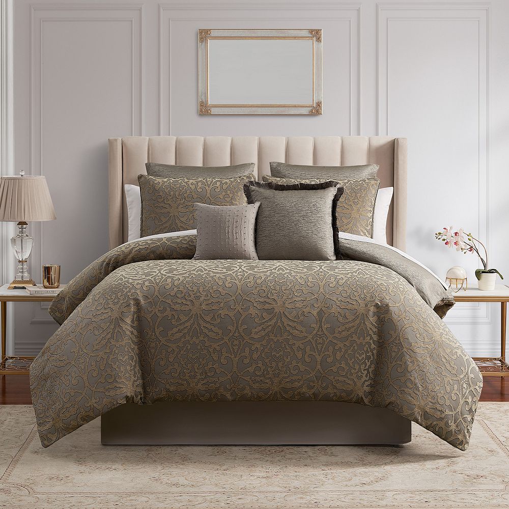 Marquis by Waterford Clancy Gray 8-pc. Comforter Set with Throw Pillows