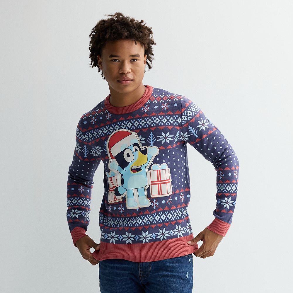 Men's Bluey Intarsia Graphic Sweater