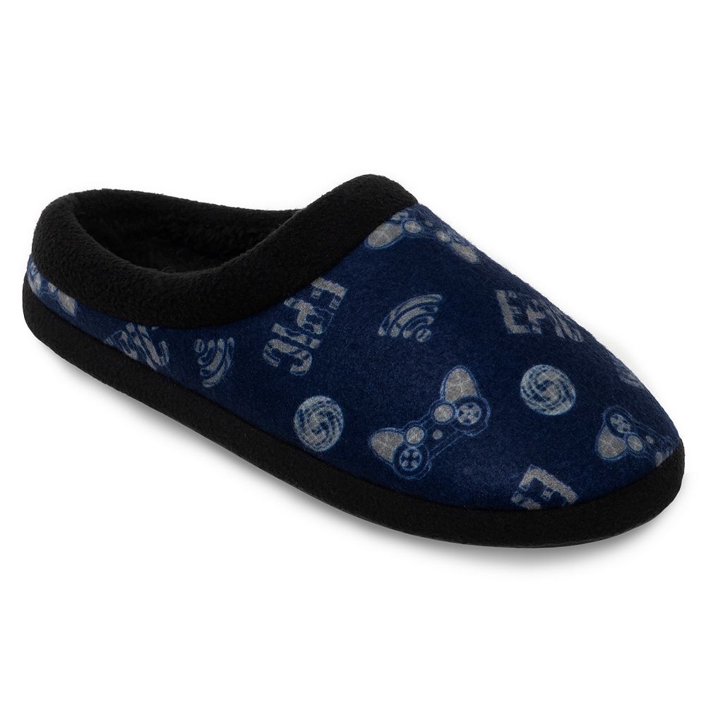 Boys Cuddl Duds® Printed Gamer Fleece Clog Slippers