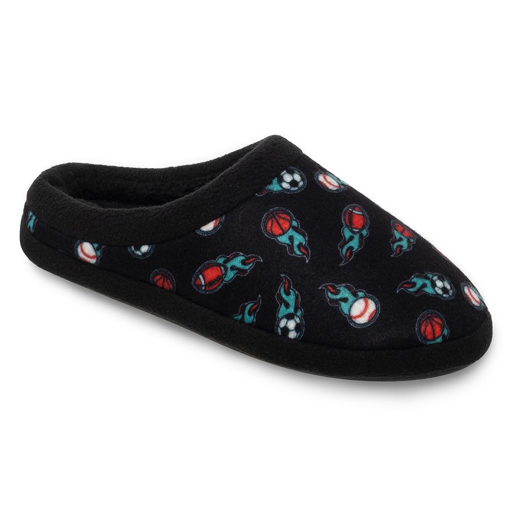 Boys Cuddl Duds® Printed Sports Fleece Clog Slippers