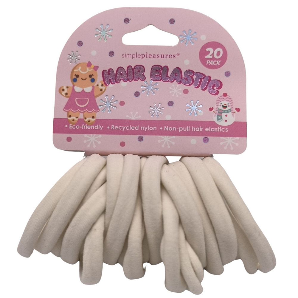 Simple Pleasures Non-Pull Elastic Hair Ties - 20-Pack