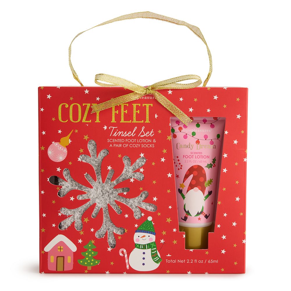 Women's Simple Pleasures Pink Gnome Novelty Cozy Socks Set