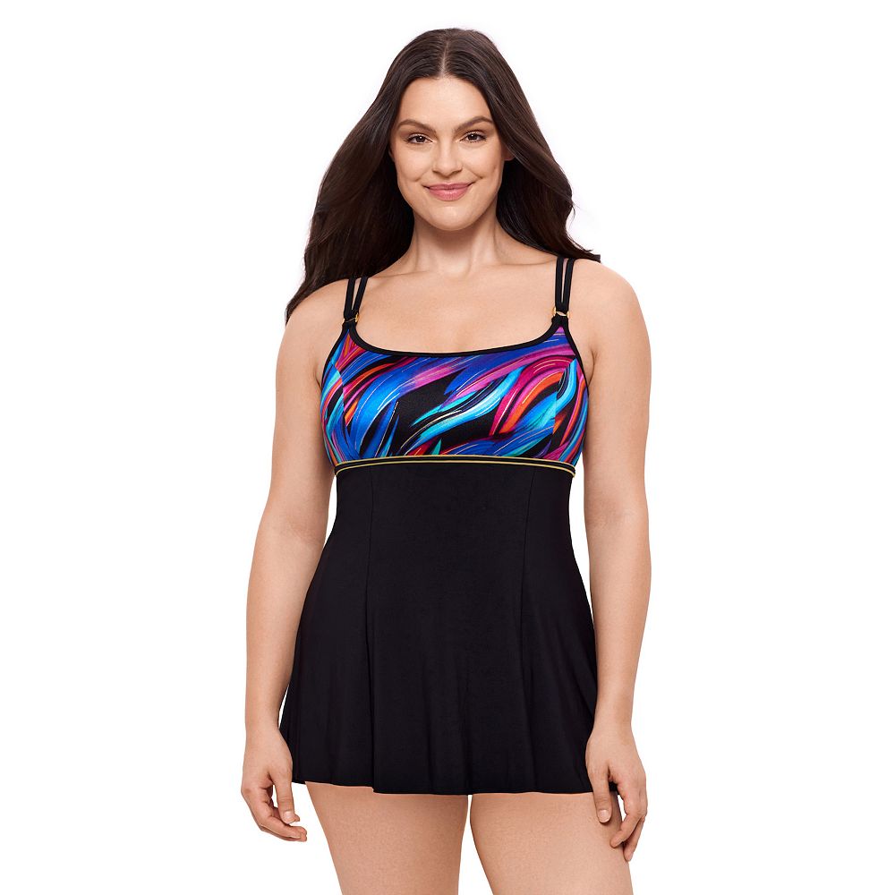 Women's Great Lengths Entangled Empire Princess Seam Swimdress One ...