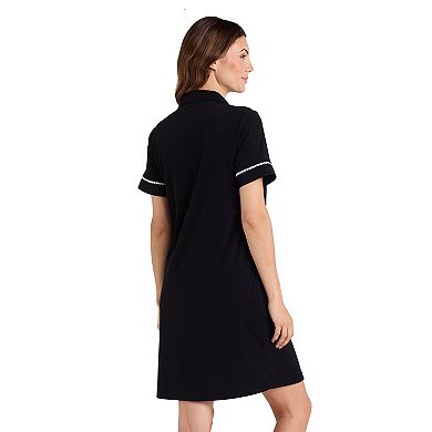 Women's Miss Elaine Essentials Terry Short Zip Robe