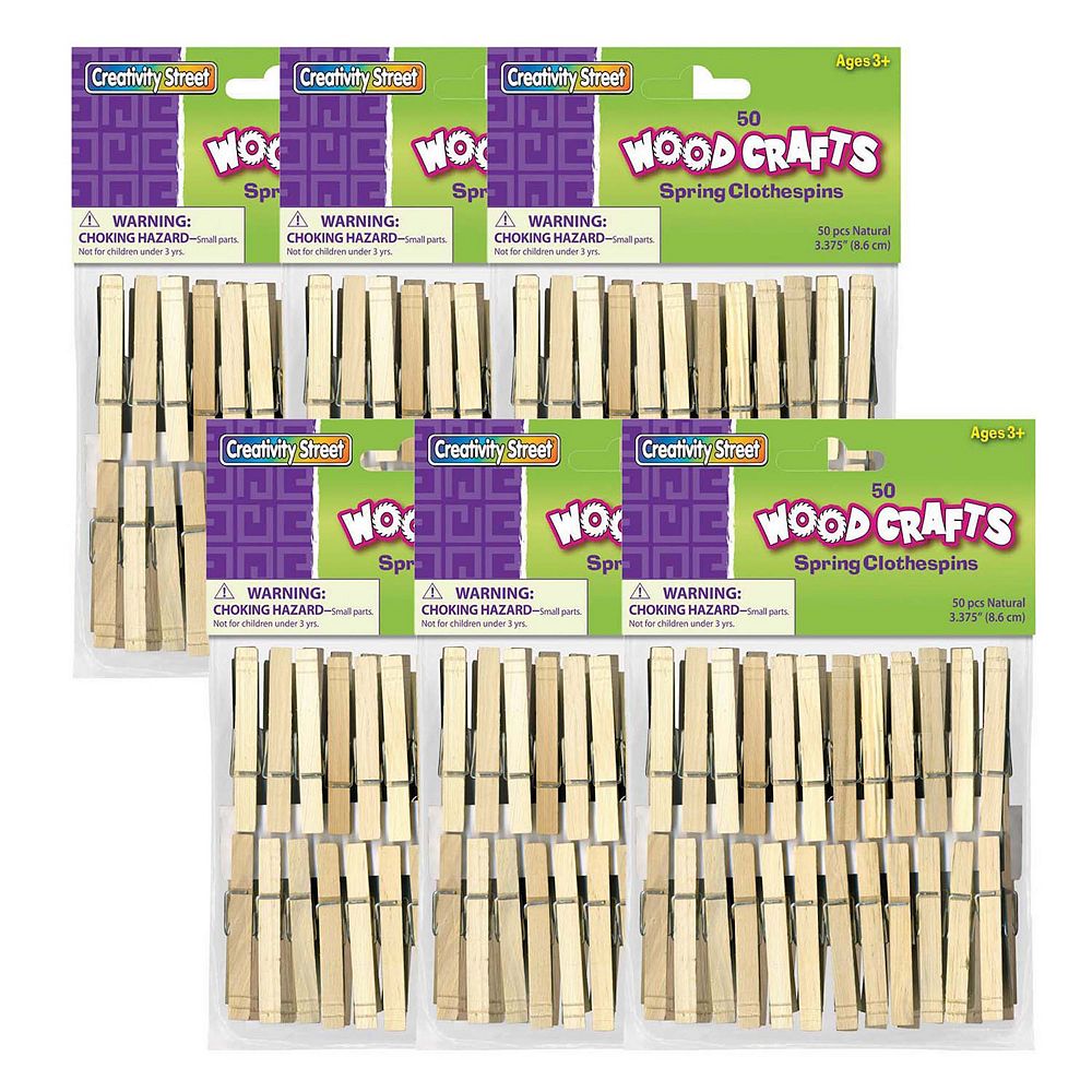 Dixon Creativity Street 50-Piece Spring Clothespins 6-Pack