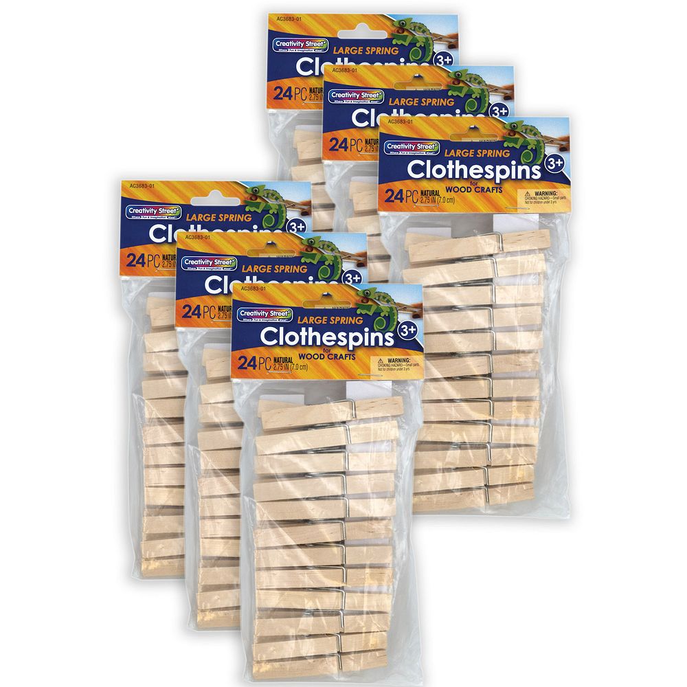 Dixon Creativity Street 24-piece Spring Clothespins 6-Pack