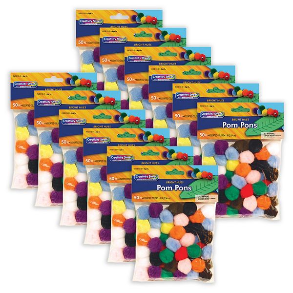 Dixon Creativity Street 50-pc. Bright Hues Pom Pons 12-pk.