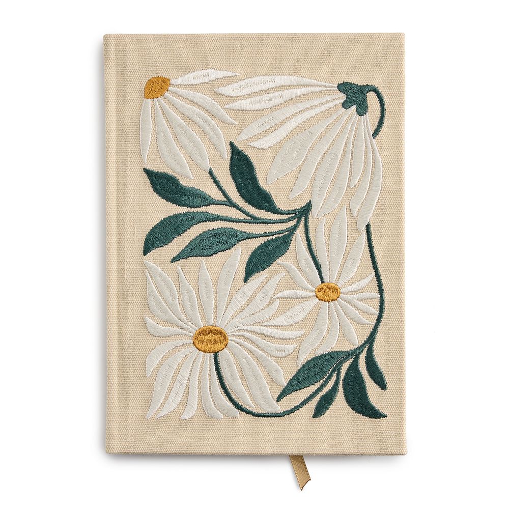 Punch Studio Flower Embroidered Journal
