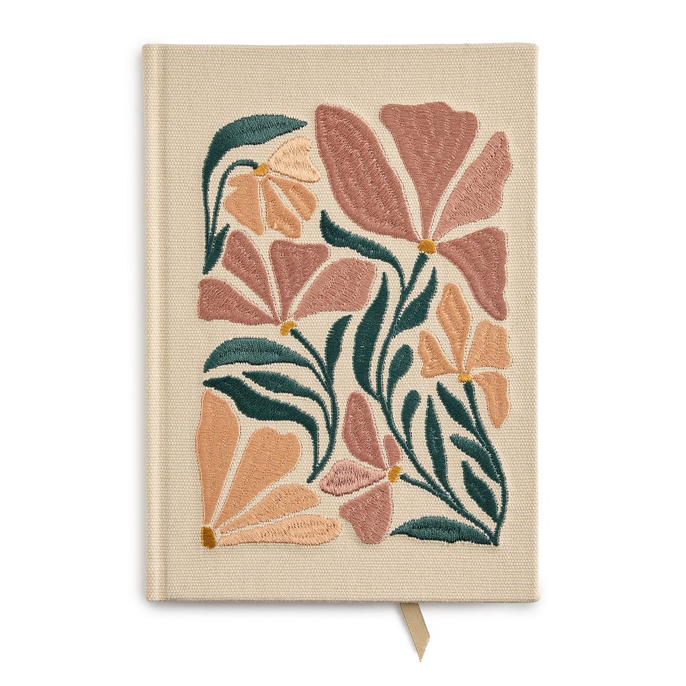 Punch Studio Poppy Embroidered Journal