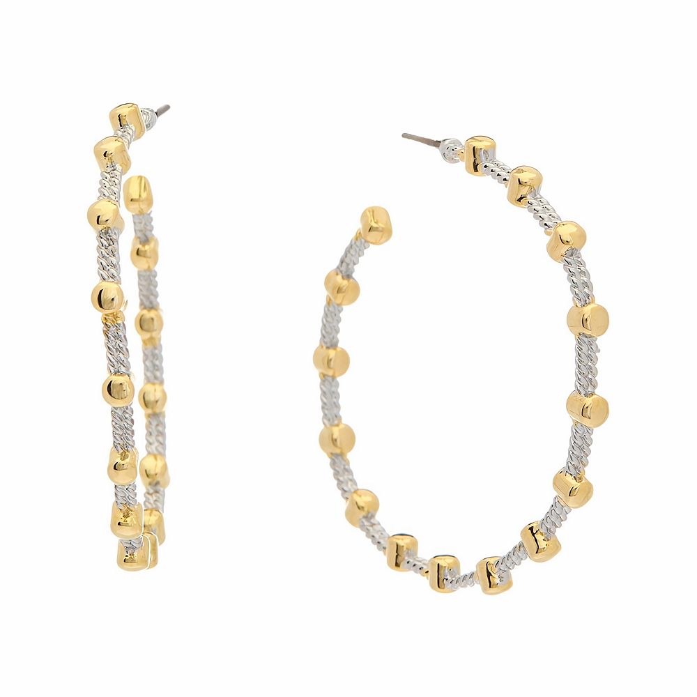 Juvell Two Tone 18k Gold Plated Hoop Earrings