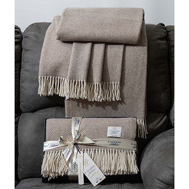 Discover Europe - Made in Italy Cashmere Birdseye Throw Blanket
