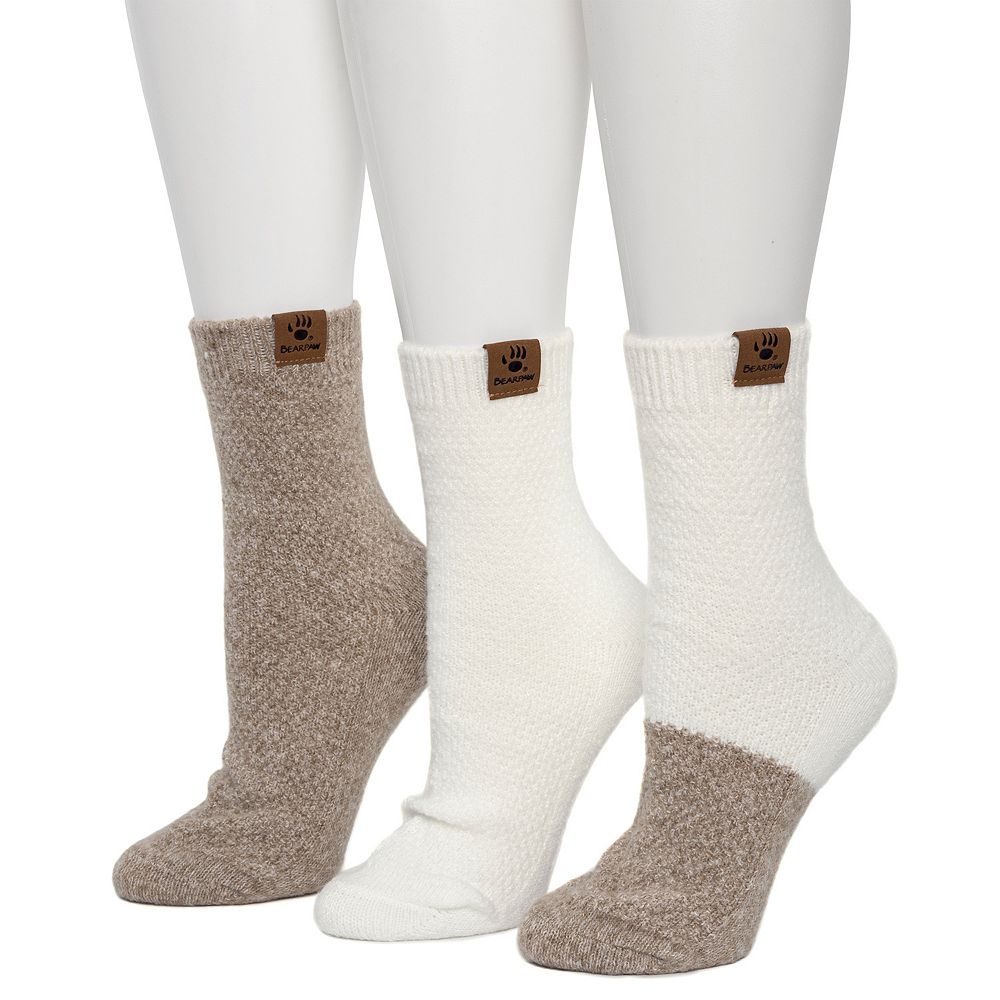 Women's Bearpaw 3-Pack Colorblock Textured Anklet Socks
