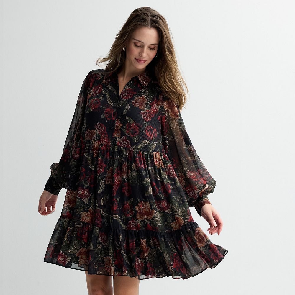 Women's Farmers Market Collar Flowy Mini Dress