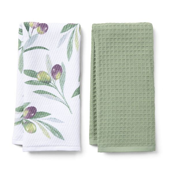 Caro Home Olive Branches Kitchen Towel 2-pk.