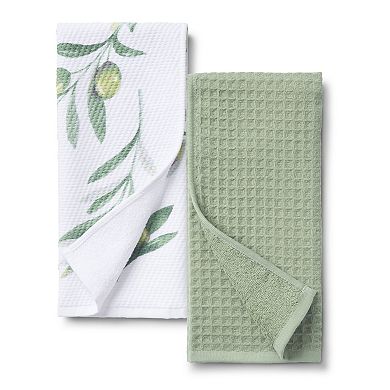 Caro Home Olive Branches Kitchen Towel 2-pk.