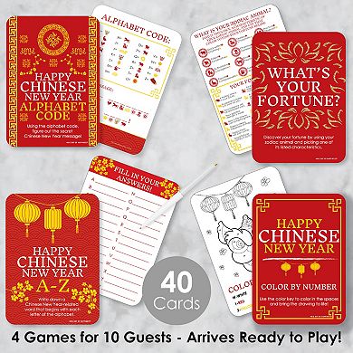 Big Dot Of Happiness Chinese New Year 4 Lunar New Year Games - 10 Cards ...