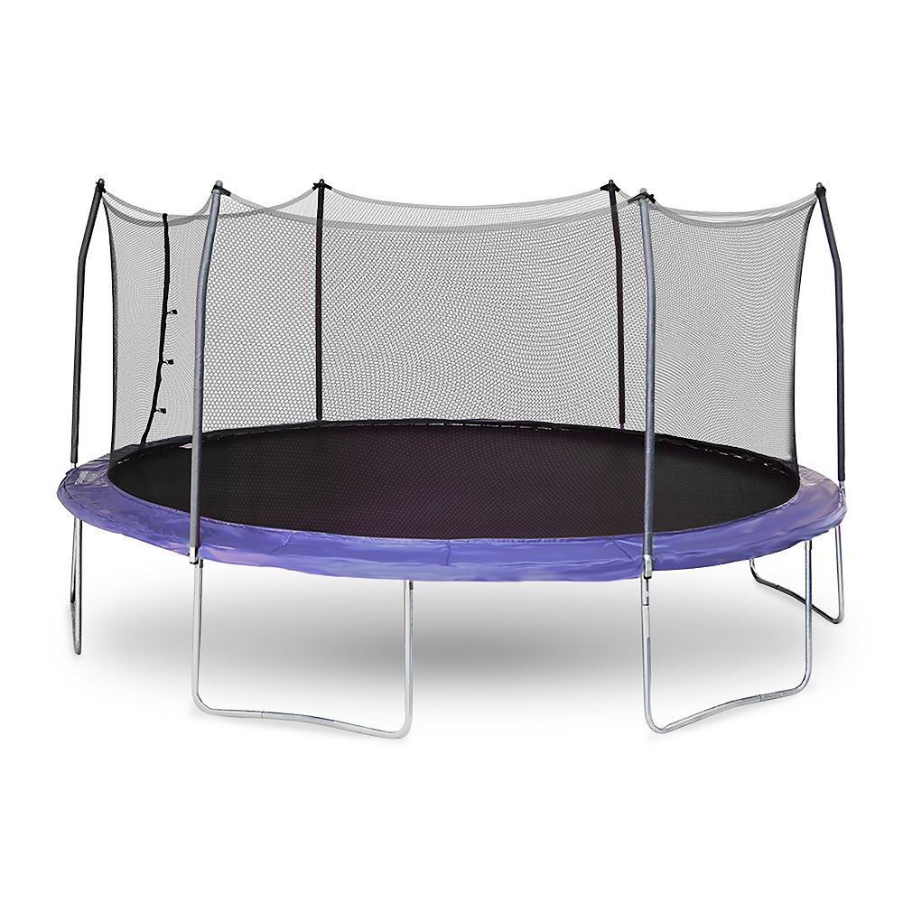 Skywalker Trampolines 17 Ft Blue Oval Outdoor Trampoline With Safety ...