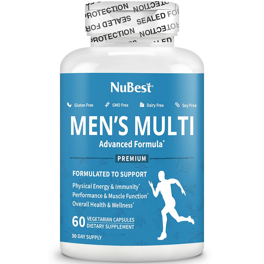 NuBest Men's Multi, Men Xtra, Energy, Immunity & Health Boost, 60 Vegan ...