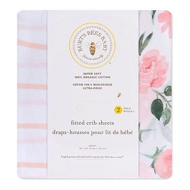 Burt's Bees Baby Organic Cotton BEESNUG® Fitted Crib Sheet 2-Pack