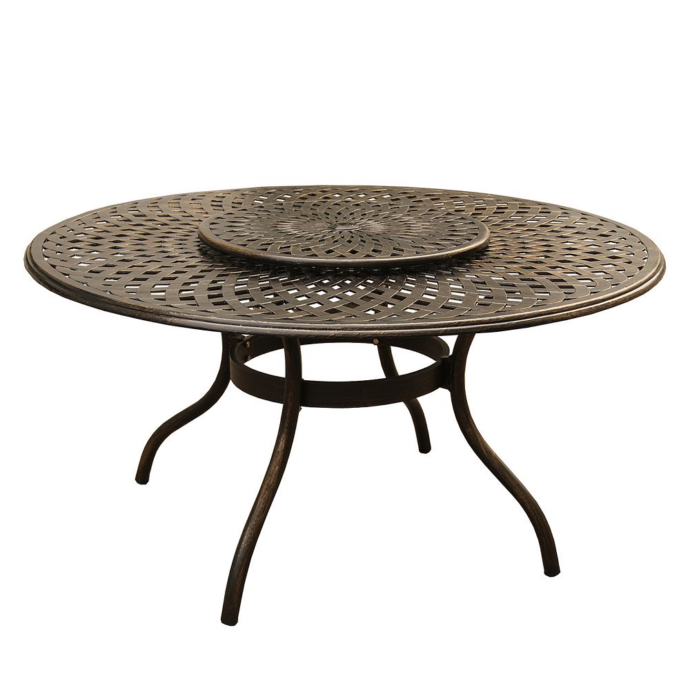 Contemporary Modern Outdoor Mesh Lattice Alumum 59 Ch Round Dg Table ...