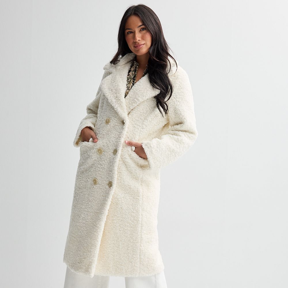 Women's Farmers Market Teddy Faux-Fur Long Coat
