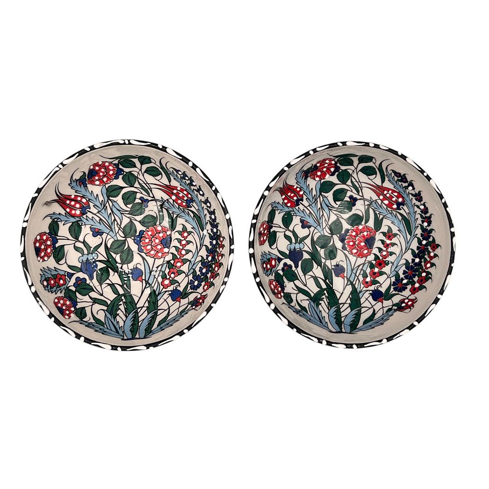 Discover Europe - Made in Turkey Nakkas Cini 2-Piece Cereal Bowl Set