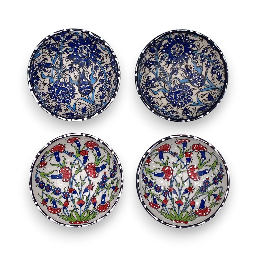 Discover Europe - Made In Turkey Nakkas Cini 4-Pack Tid Bit Dishes