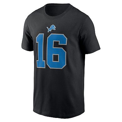 Men's Nike Jared Goff Black Detroit Lions Name & Number T-Shirt