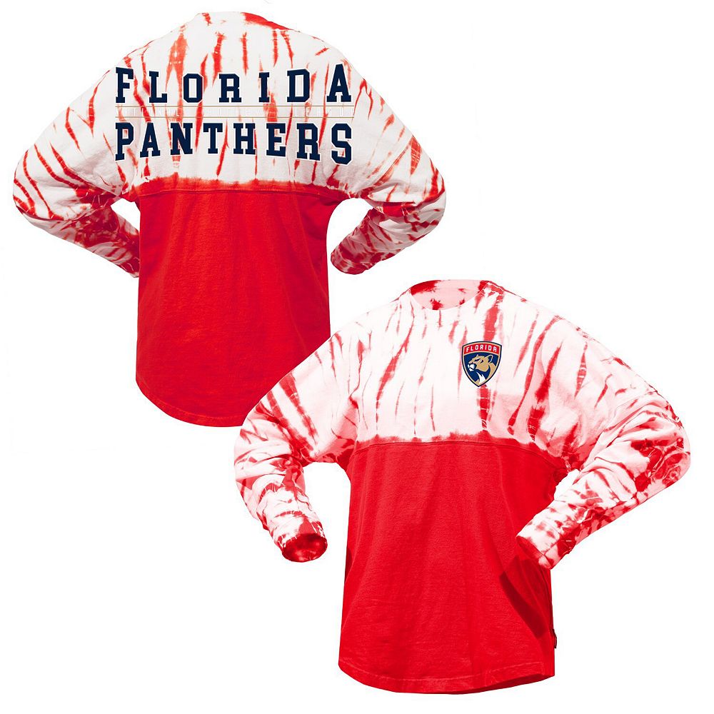 Unisex Spirit Jersey Red Florida Panthers Crystal Half Dye Long Sleeve ...