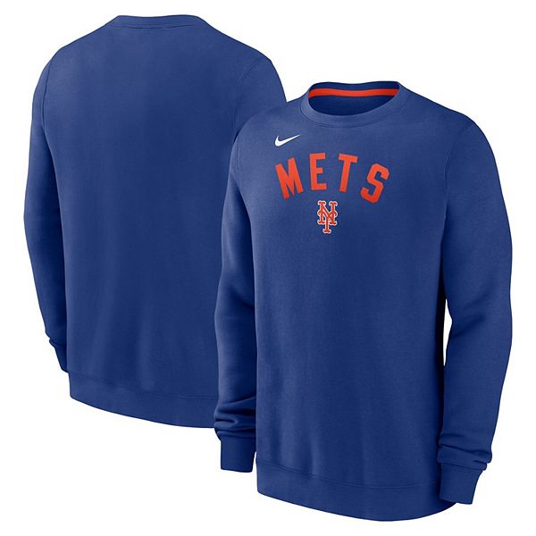 Men's Nike Royal New York Mets Classic Fleece Performance Pullover ...