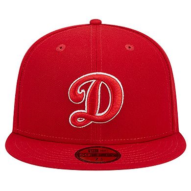 Men's New Era Red Los Angeles Dodgers Logo 59FIFTY Fitted Hat