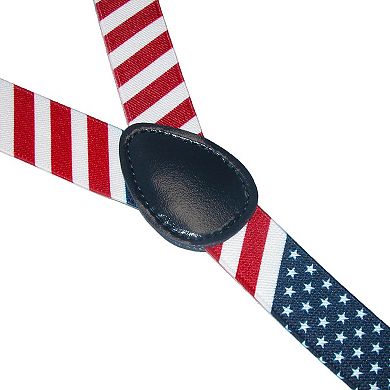 Elastic Stars And Stripes American Flag Clip-end Suspenders