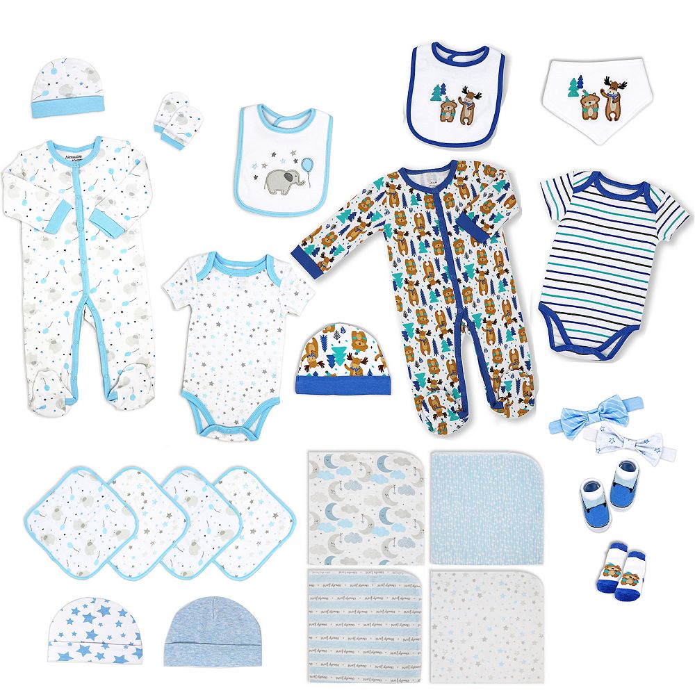 24 Piece Baby Boys Blue Elephants And Woodland Moose Infant Apparel ...