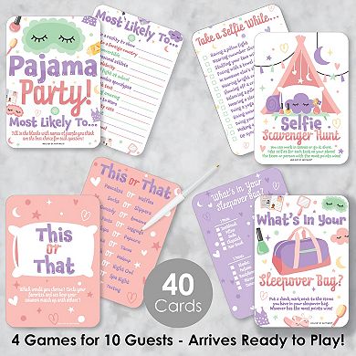 Big Dot Of Happiness Pajama Slumber Party Girl Birthday Games 10 Card Each Gamerific Bundle