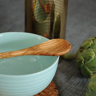 Olive Wood Round Cooking Spoon 12"