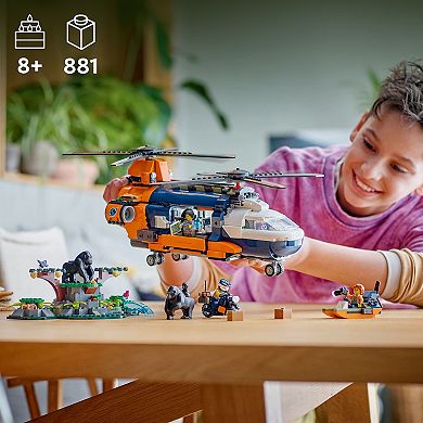 LEGO City Jungle Explorer Helicopter at Base Camp 60437 Building Kit ...